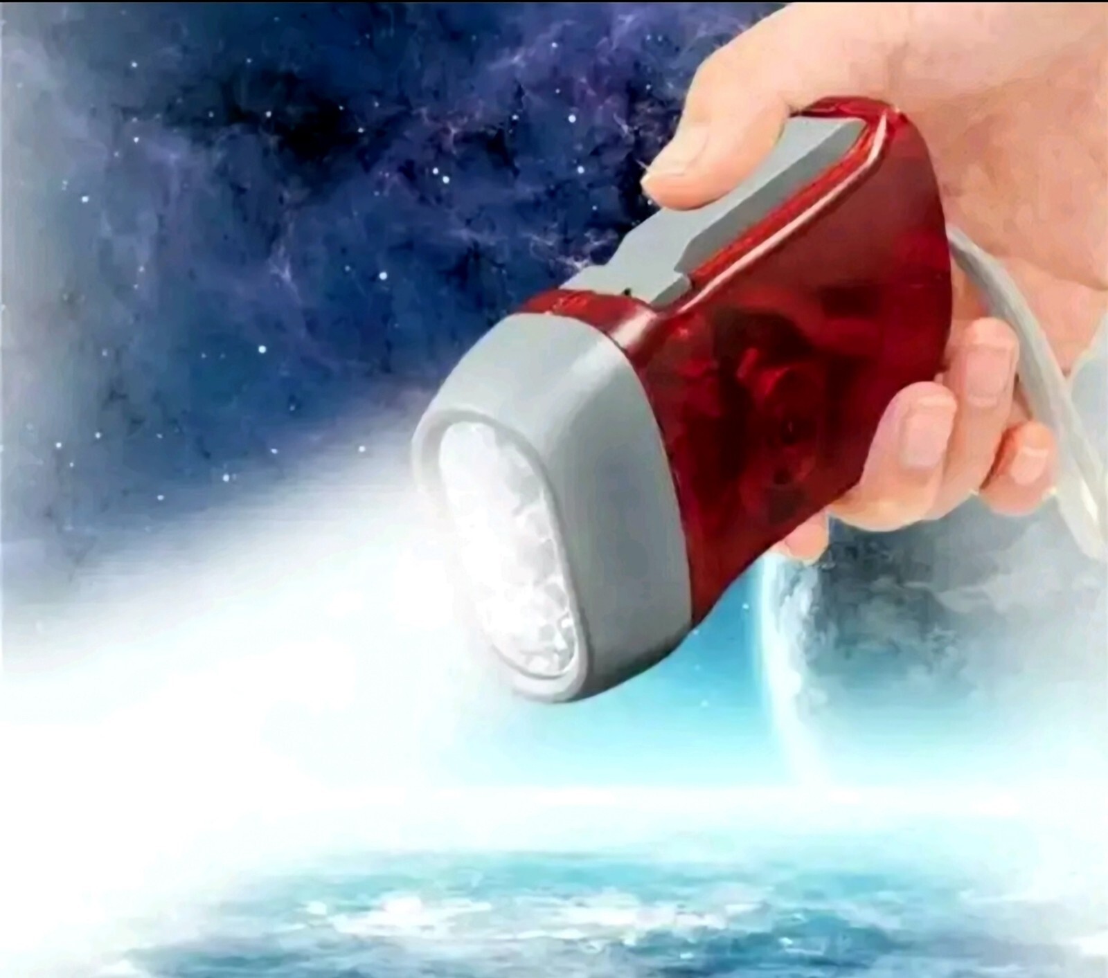 🔥Wind Up Flashlight Hand Press Crank Power LED Torch For Fishing ...