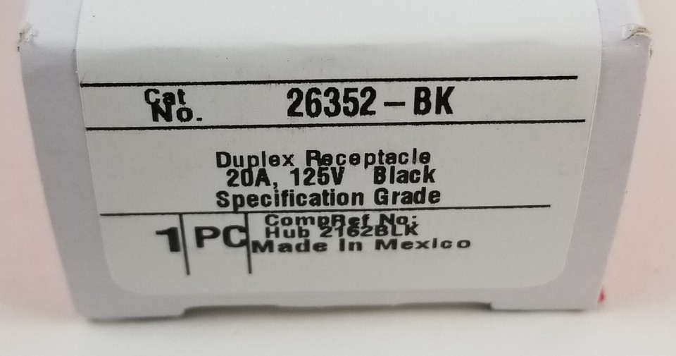10 Pass & Seymour Legrand 26352-BK Duplex Receptacle Black 20amp 125V ...