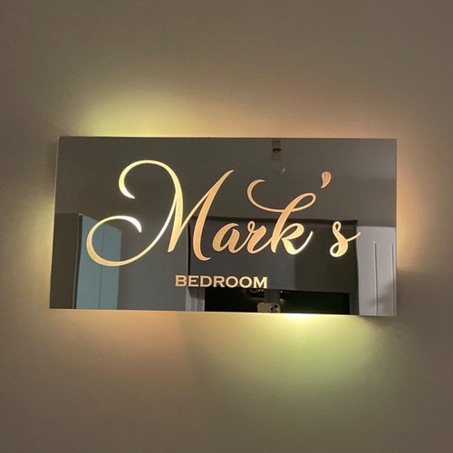 Personalised Name Mirror - Light Up Mirror Kids Baby Room Bedroom ...