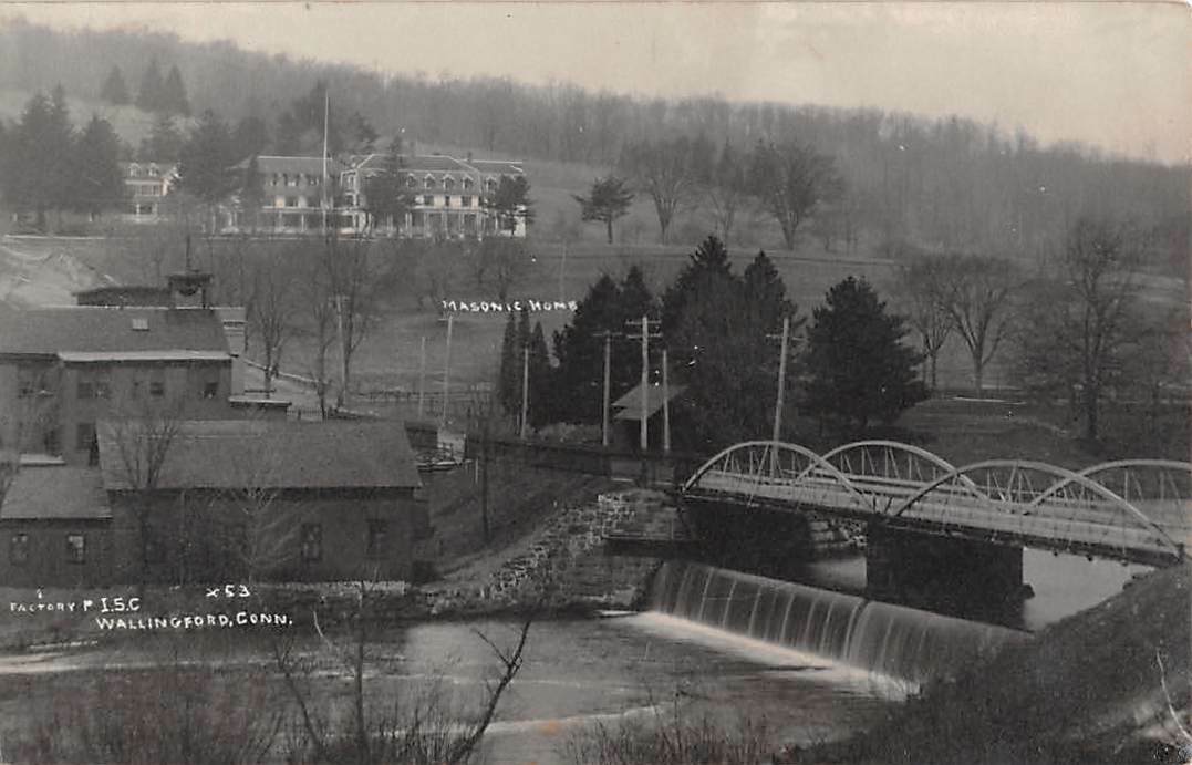WALLINGFORD, CT ~ MASONIC HOME, FACTORY, RIVER, QUIMBY REAL PHOTO PC ...