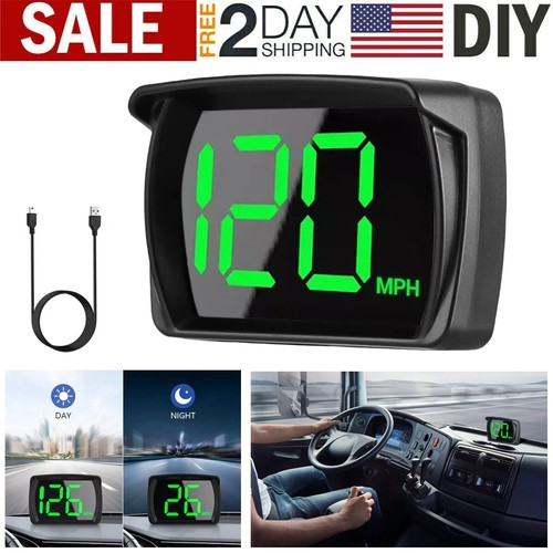 GPS Digital Speedometer Car Truck Motorcycle Head Up Display Odometer ...