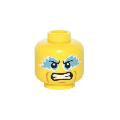 LEGO - Minifig, Head Light Blue Eye Paint, Clenched Teeth Pattern ...