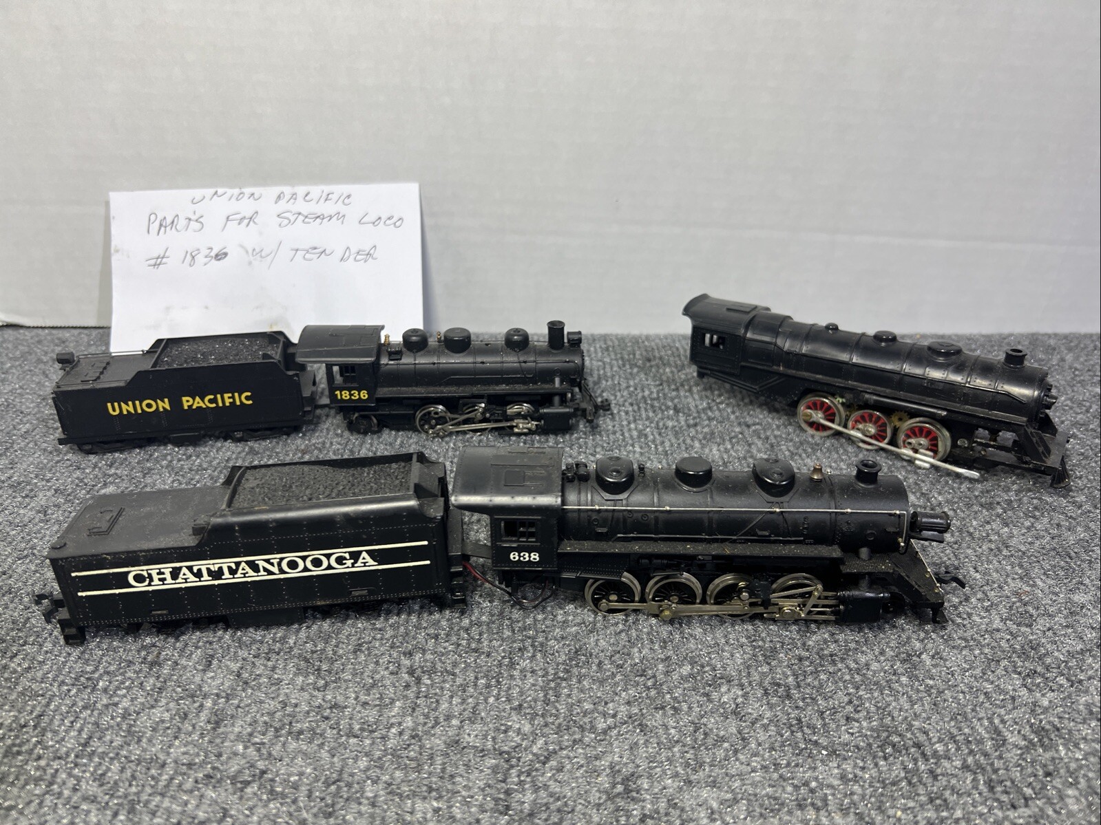HO Scale Bachmann 51501 Union Pacific Steam Locomotive #1836 & Tyco 638 ...