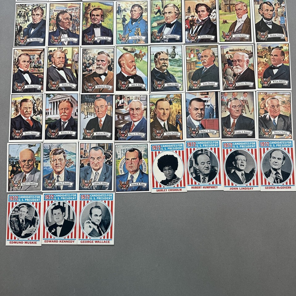 1972 Topps US Presidents Cards Complete Set 43 w/13 Campaign Posters | eBay