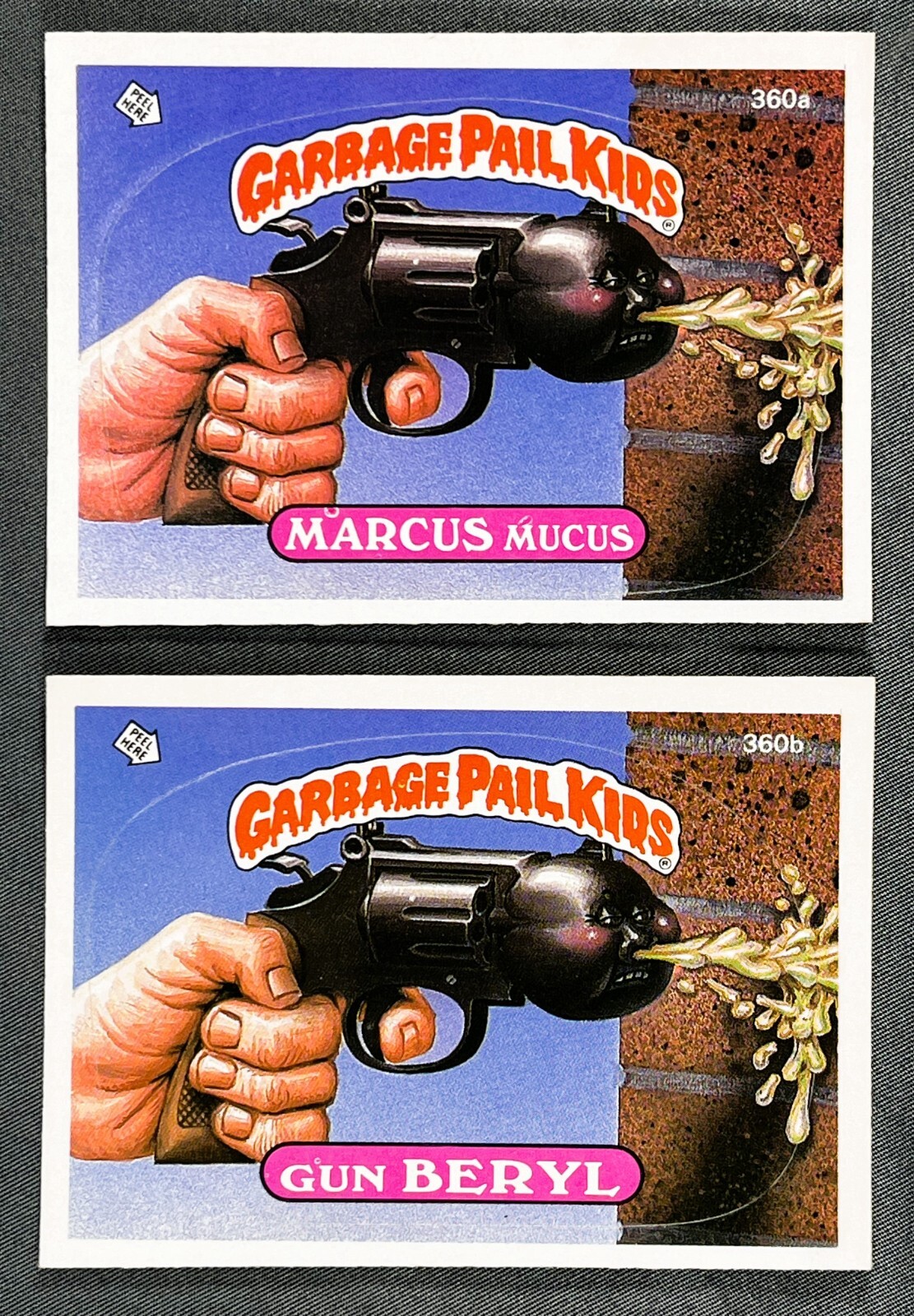 1987 Topps Garbage Pail Kids Series 9 MARCUS MUCUS 360a & GUN BERYL ...
