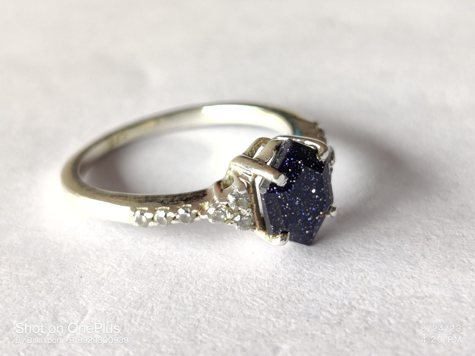 natural sandstone ring, silver ring, minimalist gemstone ring, gift for ...