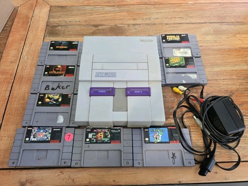 Original Super Nintendo Console Bundle With Cords And 8 Games-Super ...