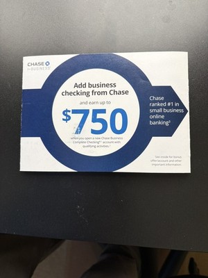 CHASE BANK for BUSINESS CHECKING $750 BONUS COUPON EXP 4/30/2026 PROMO ...