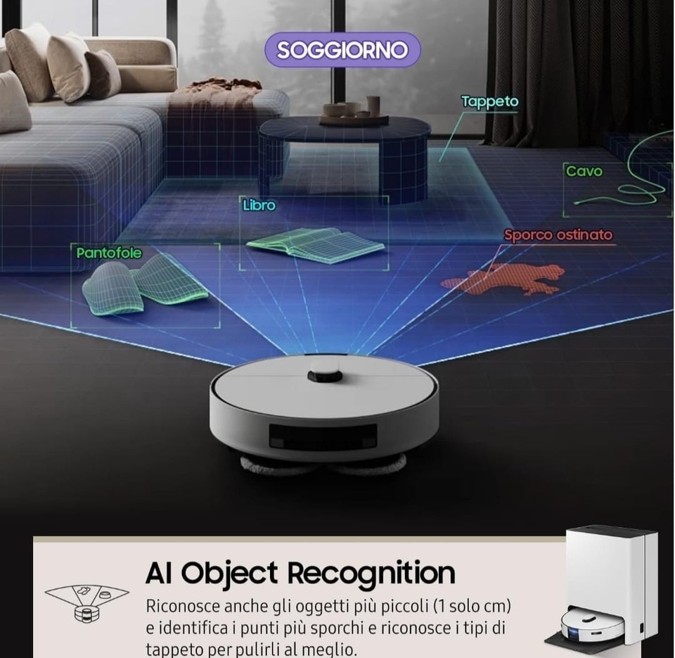 Samsung Robot Aspirapolvere VR7MD97714G/WA Jet Bot Combo AI, Clean ...