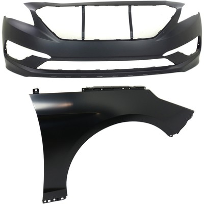 Front Bumper Cover Fender Kit For 2015-2017 Sonata Primed 86511C2000 ...