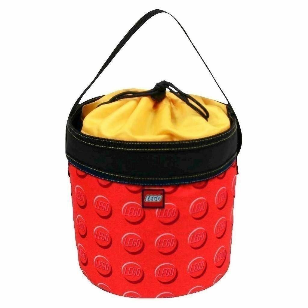 Red Building Blocks LEGO Bricks Travel Storage Cinch Bucket Tote Toy ...
