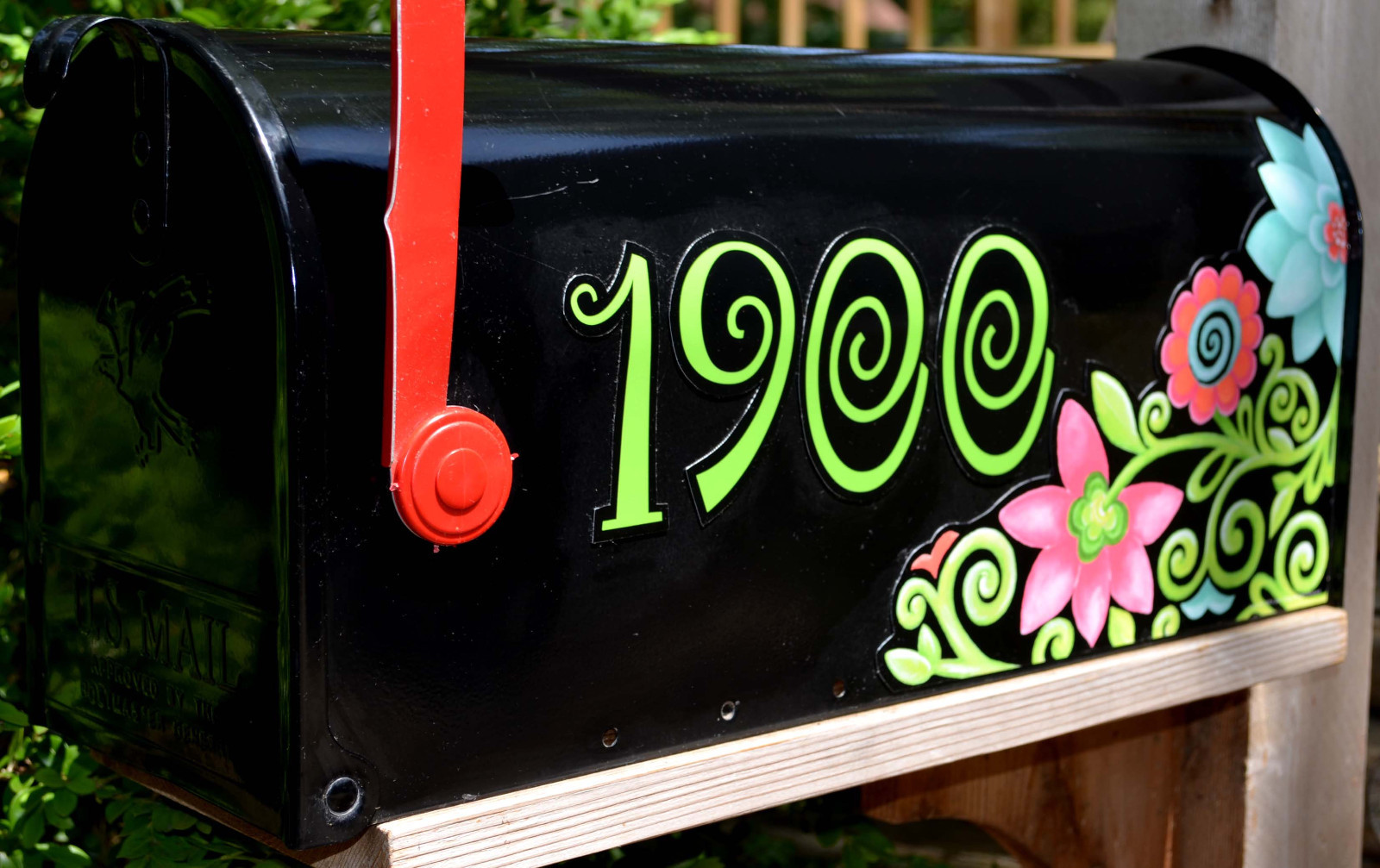 Mailbox Magnet (Partial Cover) Floral Corner Magnetic Address for Black ...