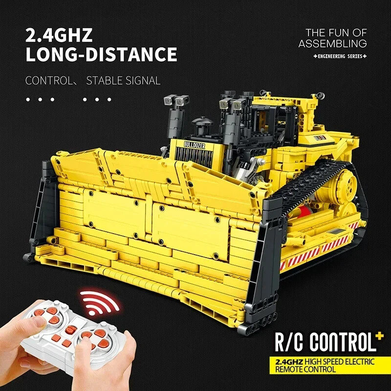 1988PCS D11 Bulldozer Remote Control Engineering Building Blocks RC Car ...