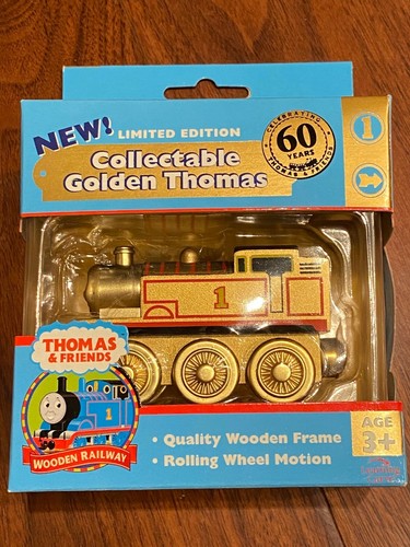 Thomas Train wooden Rare Limited Ed. Gold Thomas 60th Anniversary BNIB ...