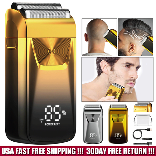 2-In-1 Electric Razor for Men USB Rechargeable Shaver Beard Trimmer ...