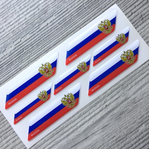 Russia Russian flag Coat of Arms 3d domed emblem decal sticker car ...