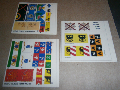 REVO 15mm 30YW and Landsknecht Reniassance flags x3 sets: no. 58, 65 ...