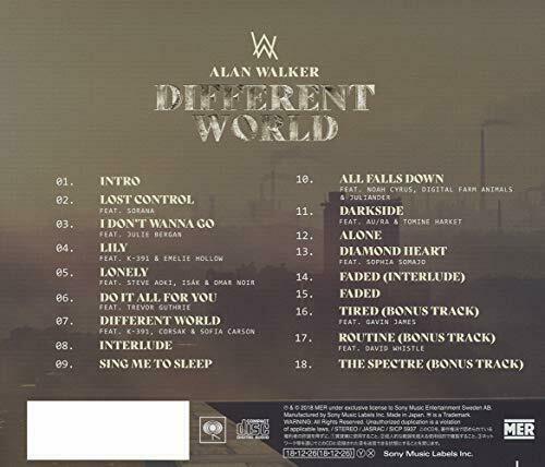 ALAN WALKER DIFFERENT WORLD JAPAN CD BONUS TRACK Standard Edition NEW ...