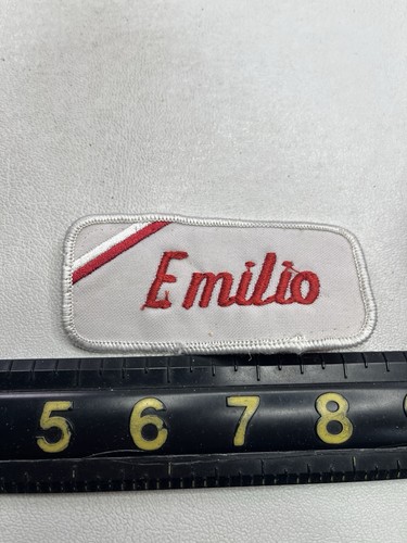 Vintage Corner Stripe EMILIO Name Patch (Uniform ID Workwear Mechanic ...
