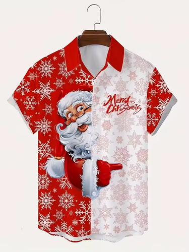 Santa Claus Christmas Shirt, Half Red Half White Style, Funny Holiday ...