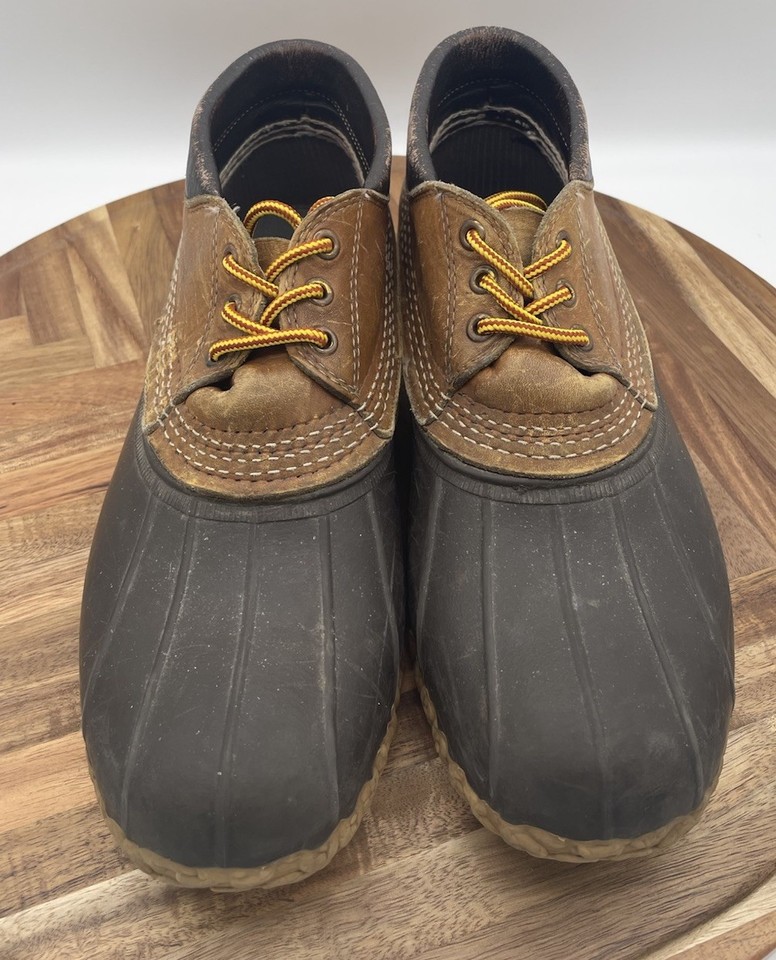 Vintage Bean Boots LL Bean Mens 12 Brown Rubber Low Duck Shoes Hunting ...