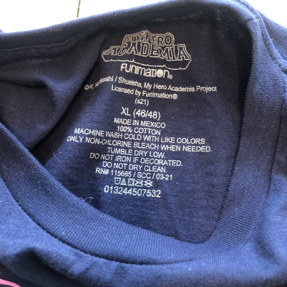y2k my hero academia box logo anime t shirt size xl navy blue | eBay