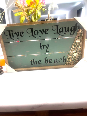 Nautical wall decoration “Live, Love, Laugh by the Beach” | eBay