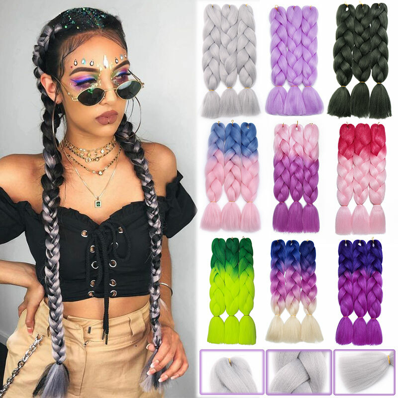 Mega Thick Box Braid Long Jumbo Braiding Hair Extension As Human Real ...