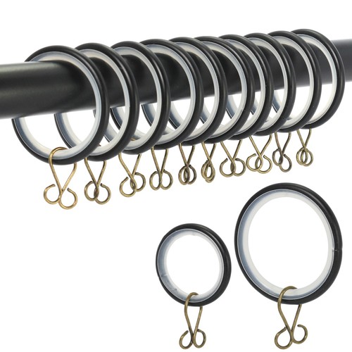 10 x Black Smooth Nylon Lined Inner FITS 16/19/35mm POLE Metal Rod/Rail ...