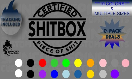 Certified SHITBOX Car Window Decal Graphic Truck Bumper Laptop Sticker ...