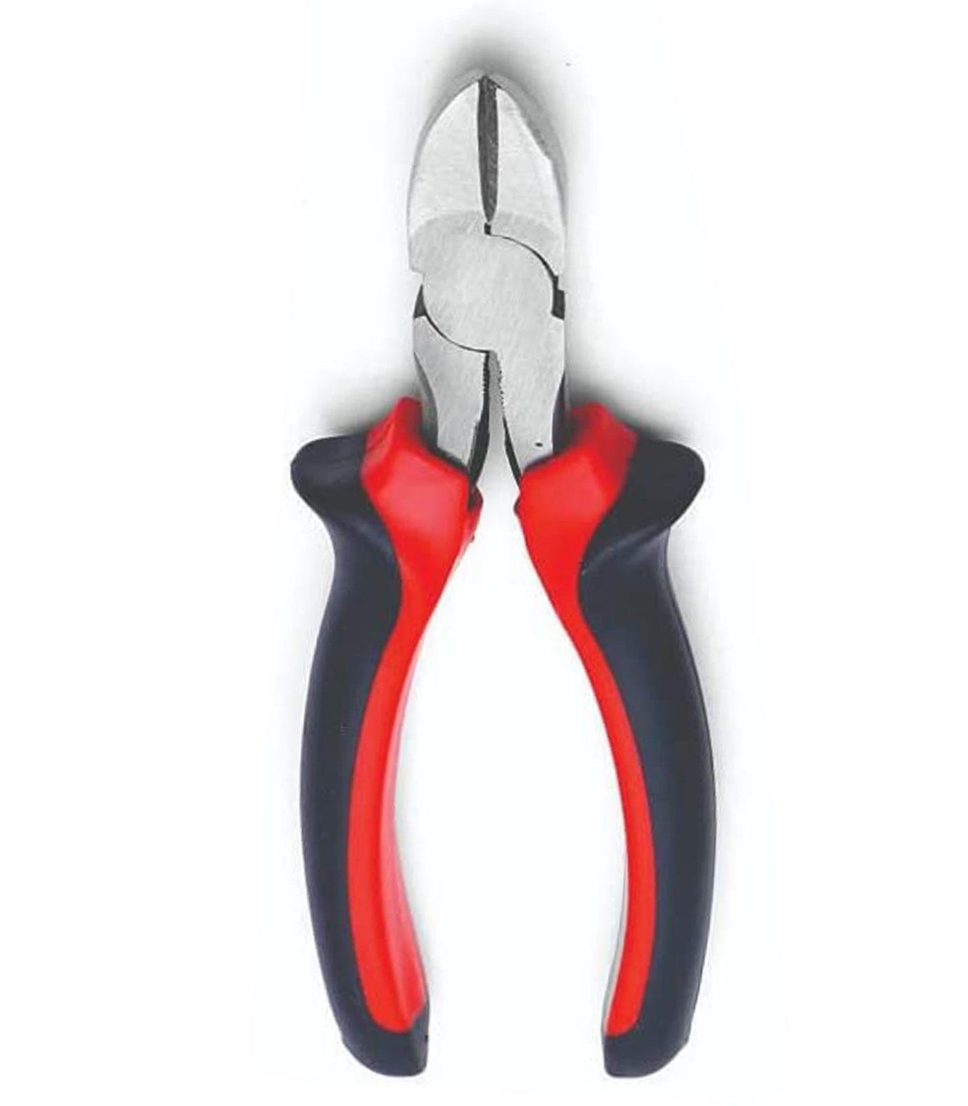 3PC Pliers Cutting Set Combination 6" Long Nose Side Soft Grip Cutter ...