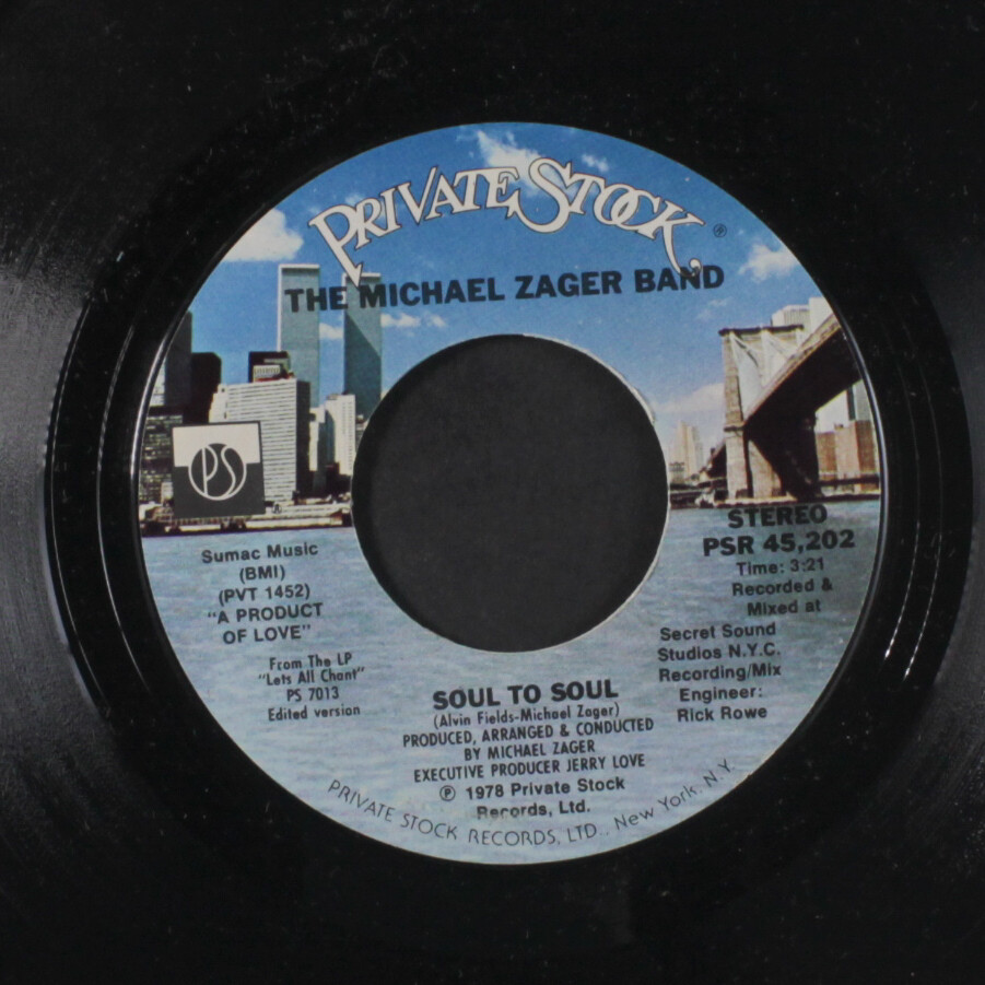 MICHAEL ZAGER BAND: soul to soul / freak Private Stock 7" Single 45 RPM ...