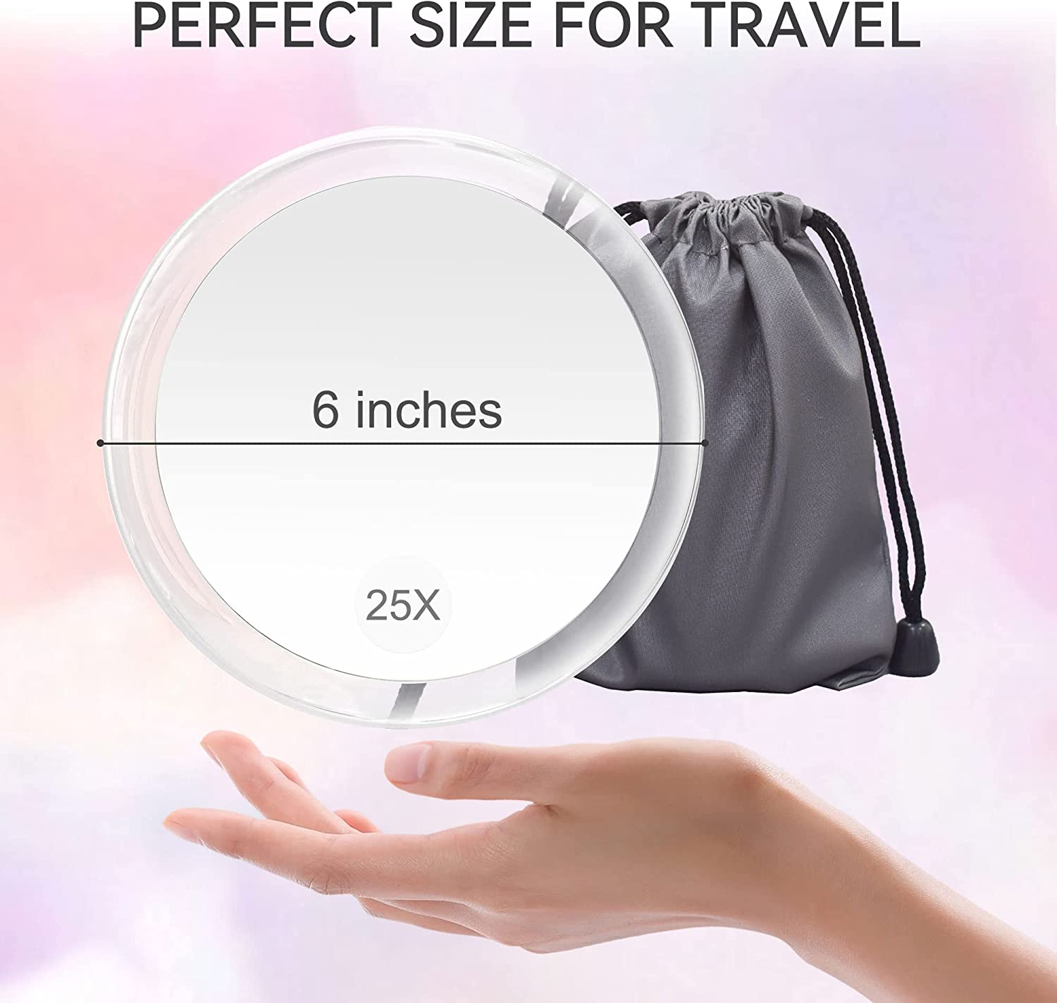 Magnifying Mirror, 25X Magnifying Mirror Suction Cup for Magnifying ...