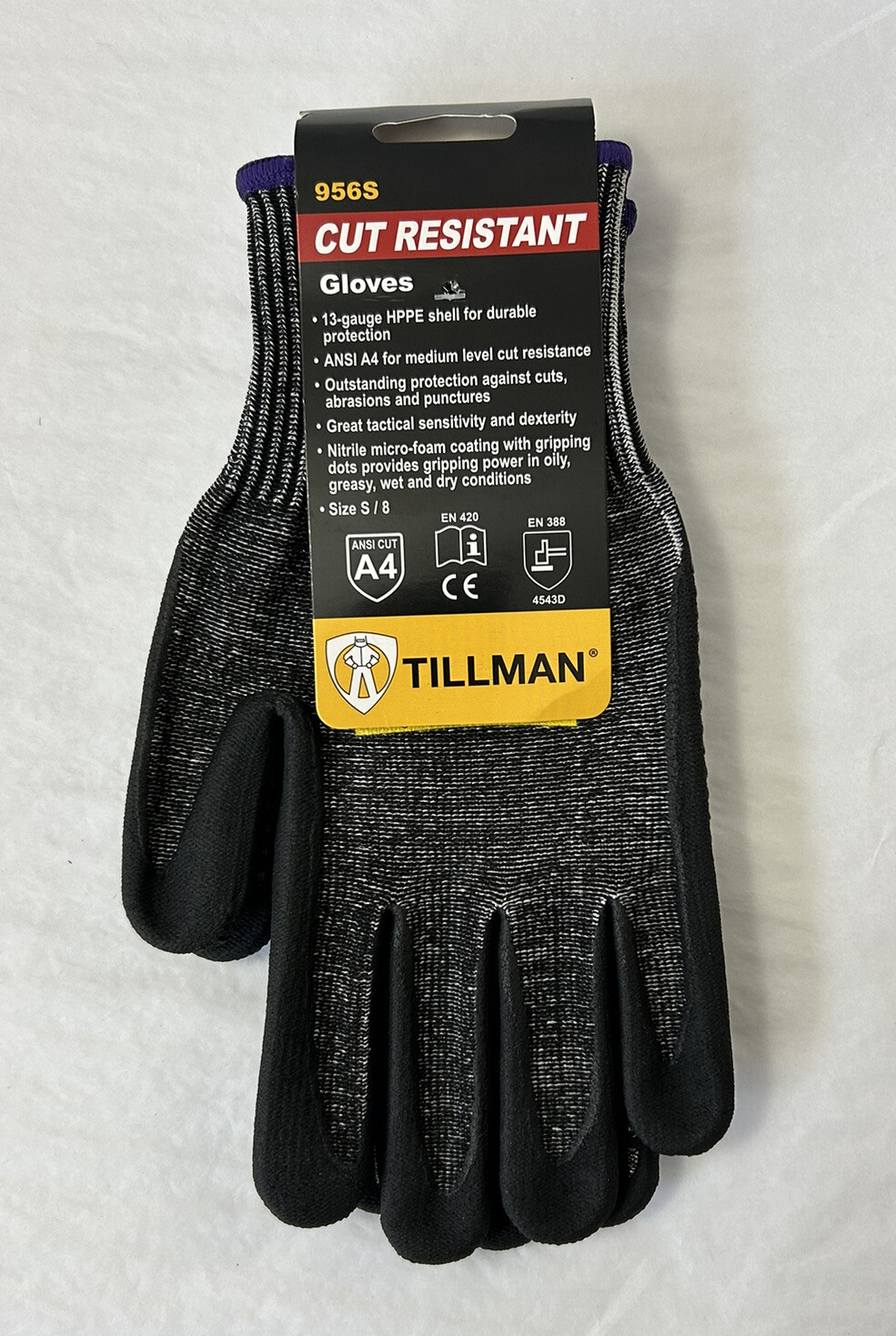 Tillman 956 Dotted Micro Foam Nitrile Cut Resistant Gloves 1 Pair SMALL ...
