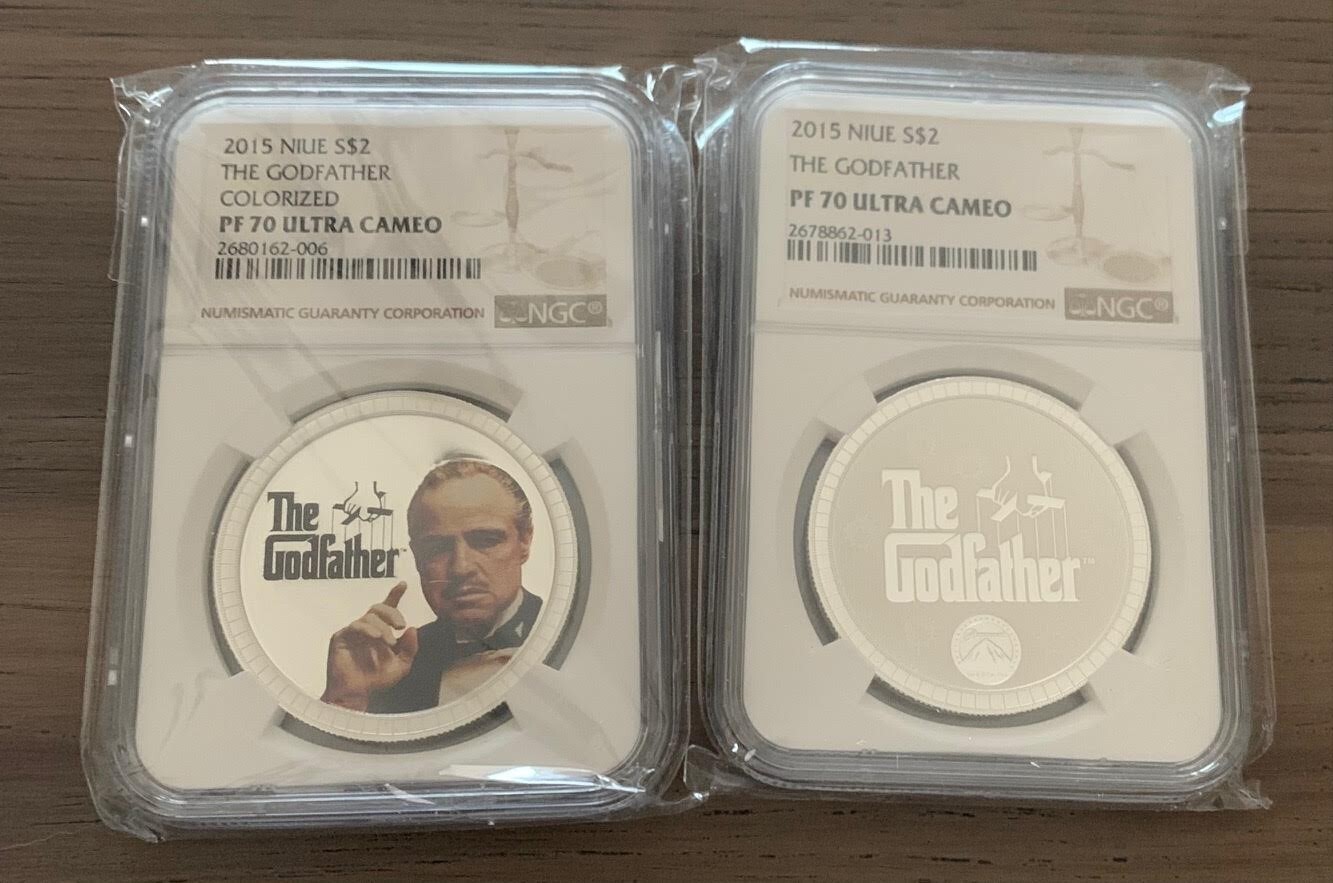 Set of 2 2015 Niue $2 The Godfather 1 oz silver proof coins NGC PF 70 UC | eBay