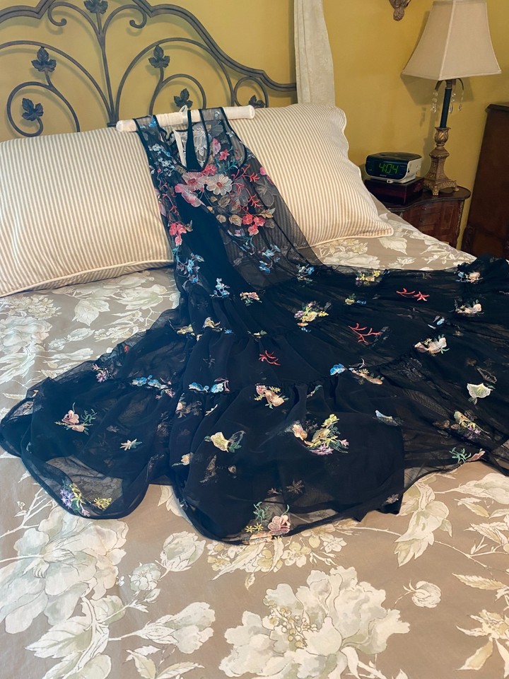 Johnny Was Mesh Maxi Dress with embroidery new with tags | eBay
