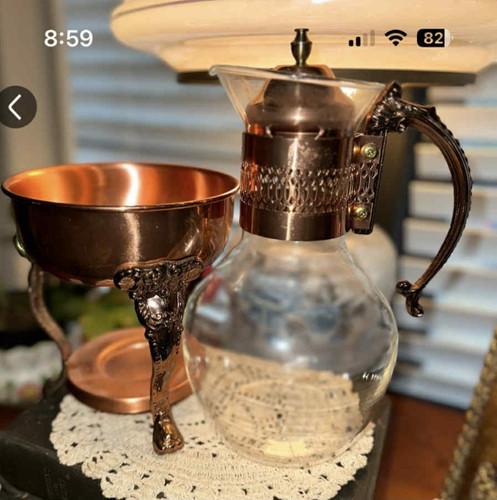 Vintage Princess House Copper and Brass Coffee Carafe with Stand | eBay