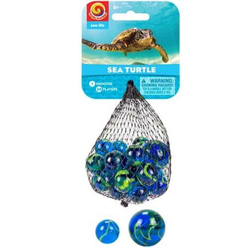 Mega Marble SEA TURTLE MARBLE NET 24 Player Marbles & 1 Shooter Marble ...