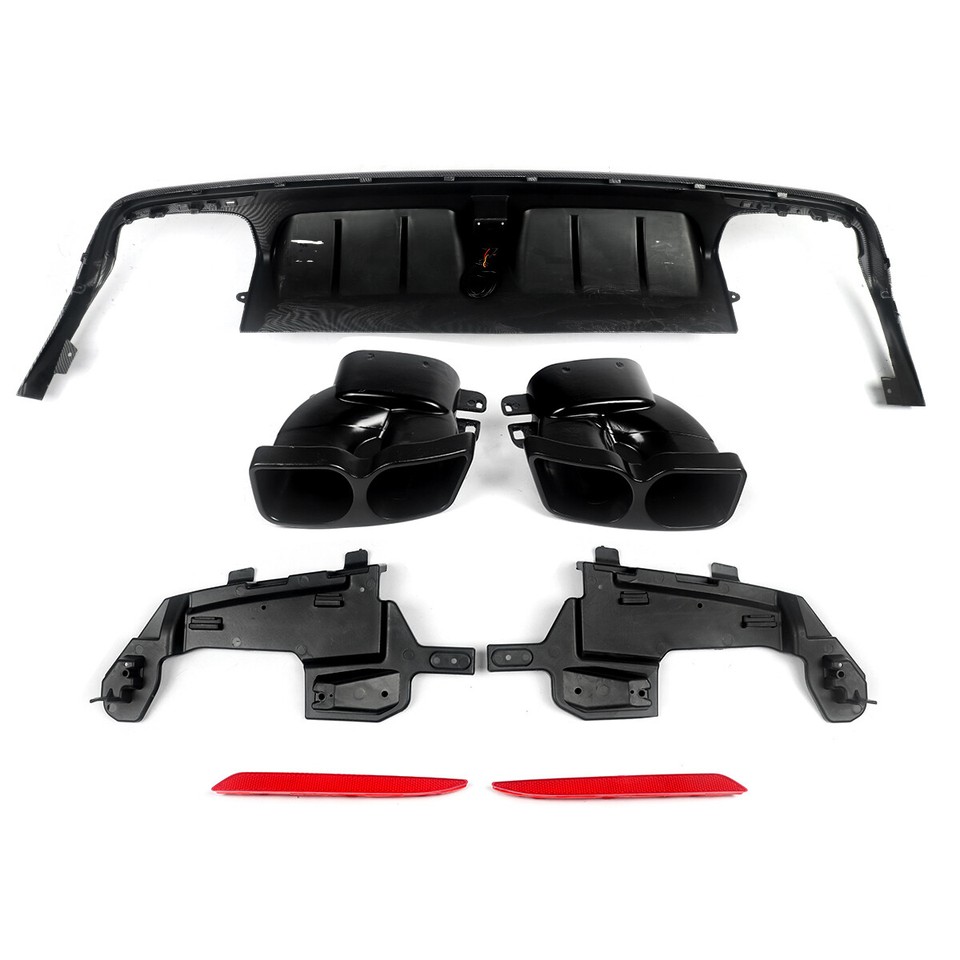 F1 Style Rear Diffuser W/Exhaust Carbon Look For Mercedes S Class W222 ...
