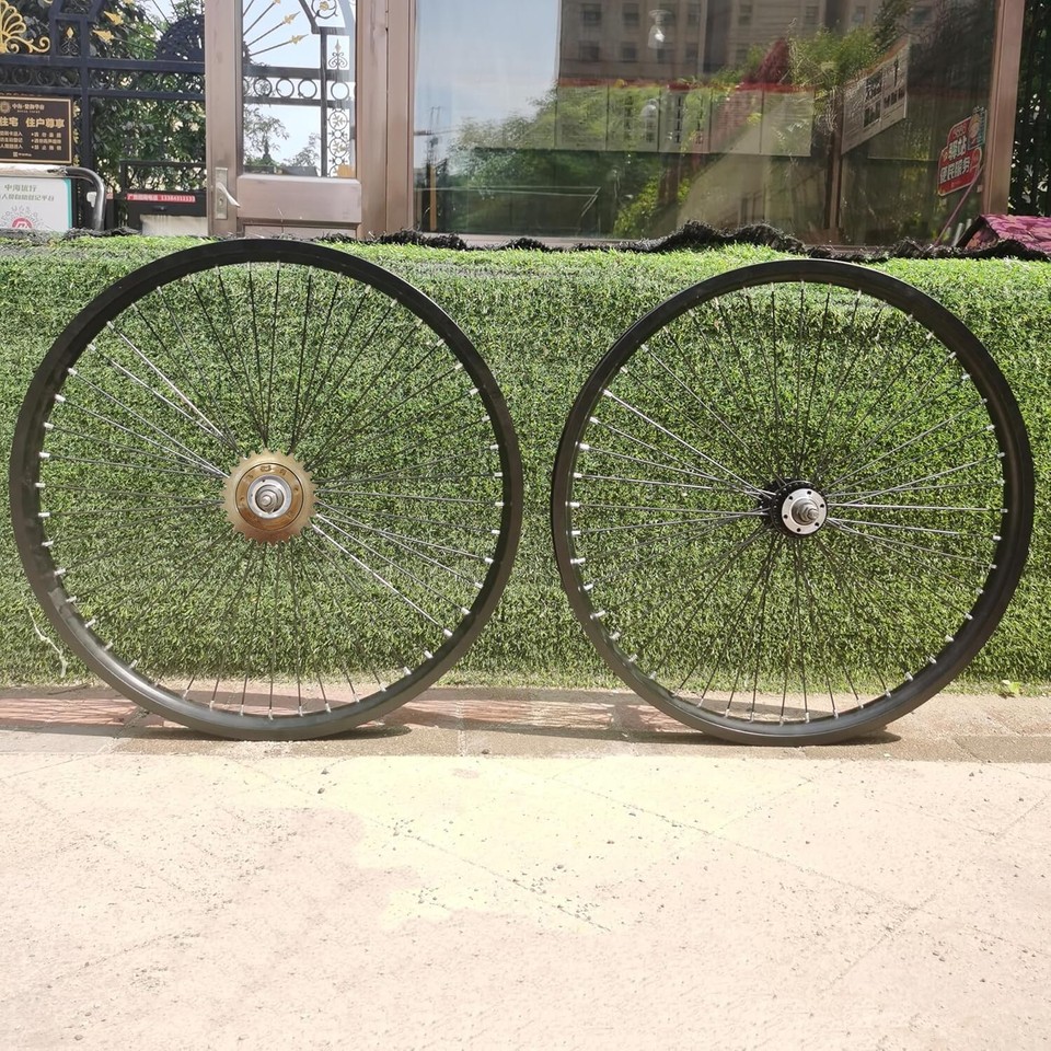 26" Bike Rim Wheel Set 12G&Flywheel-Heavy Duty Double Wall 48 Spoke ...