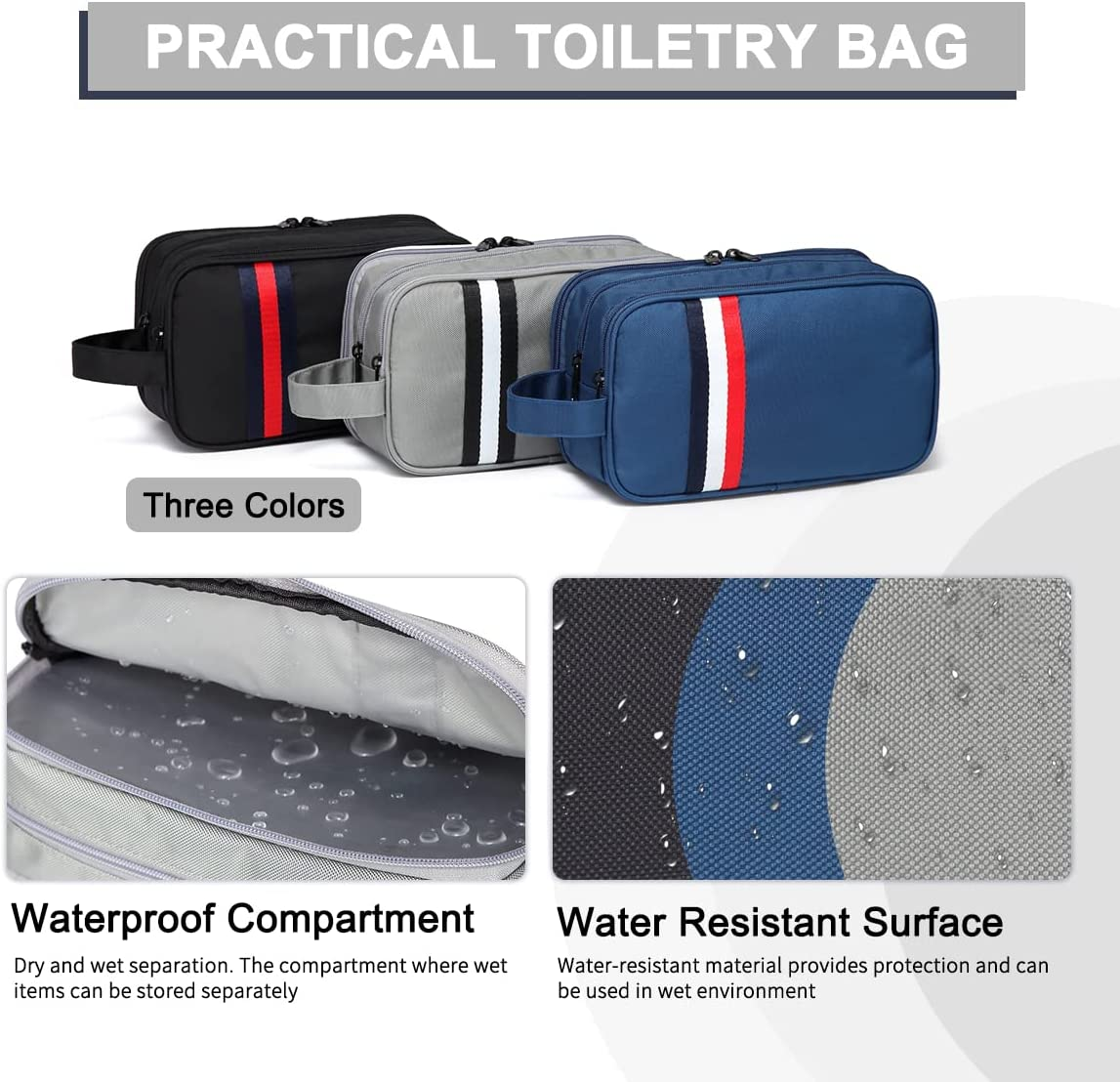 Large Toiletry Bag, Waterproof Travel Kit Case for Makeup, Cosmetic ...