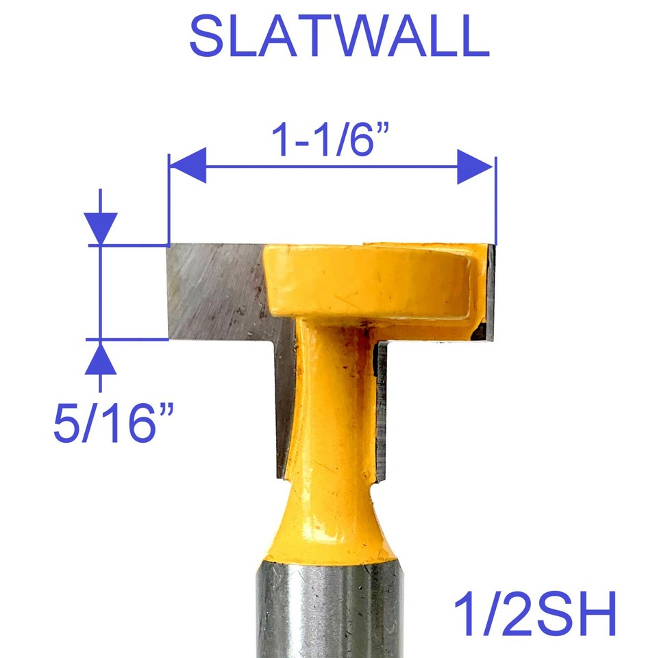 1 pc 1/2" Shank T-Slot & T-Track Slotting and Slatwall Sutter Router ...