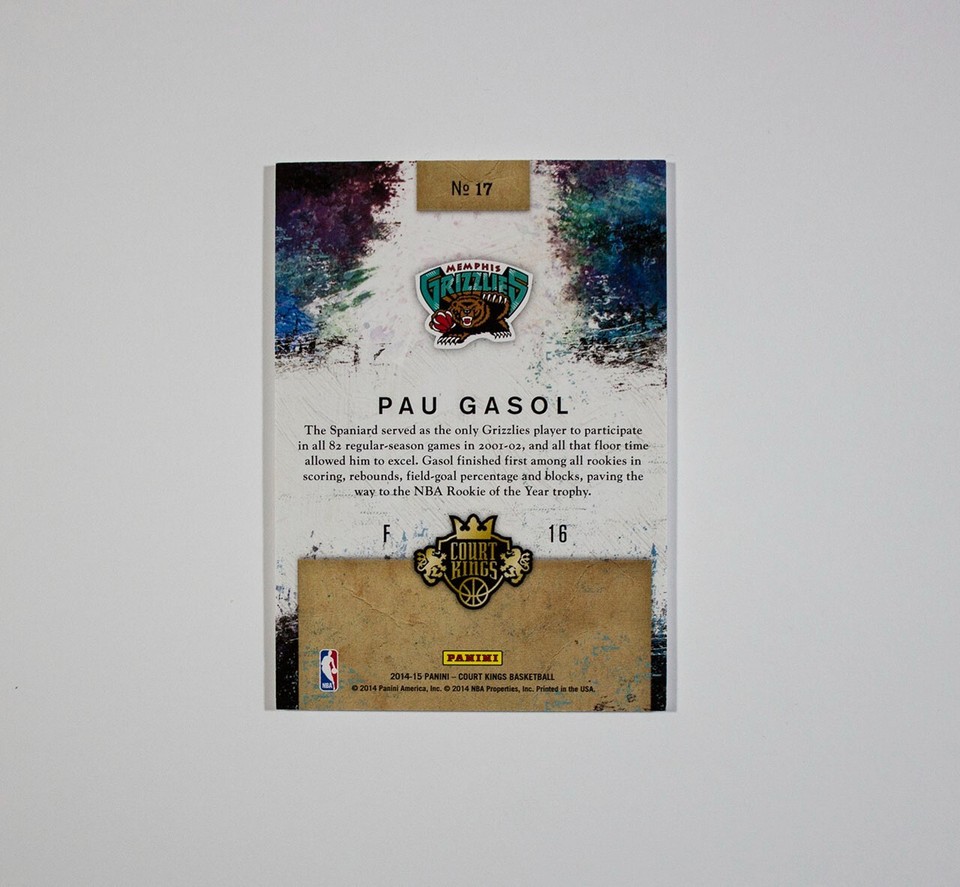 2014-15 Court Kings Pau Gasol Rookie Royalty Canvas Card 17 Memphis ...