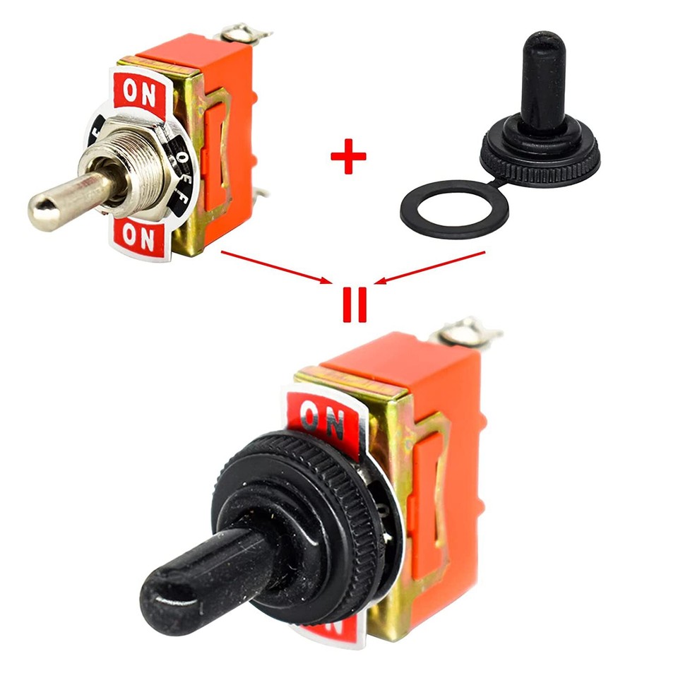 5X 12V SPST Solid Metal Toggle Switch ON/OFF Single Pole for Marine ...