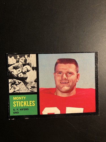 🔥1962 Topps Football Set Break Monty Stickles #155 49ers EX+ | eBay