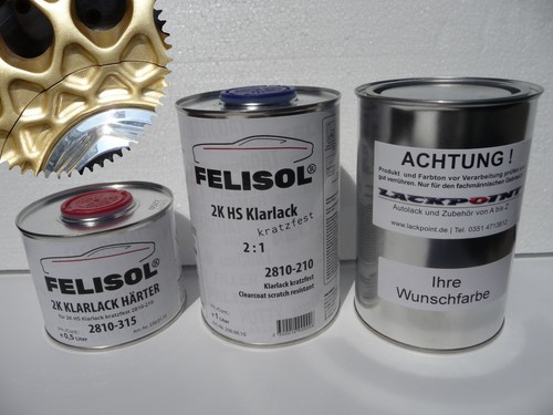 2.5 liter set clear paint + base paint ready to spray RAL 1036 pearl ...