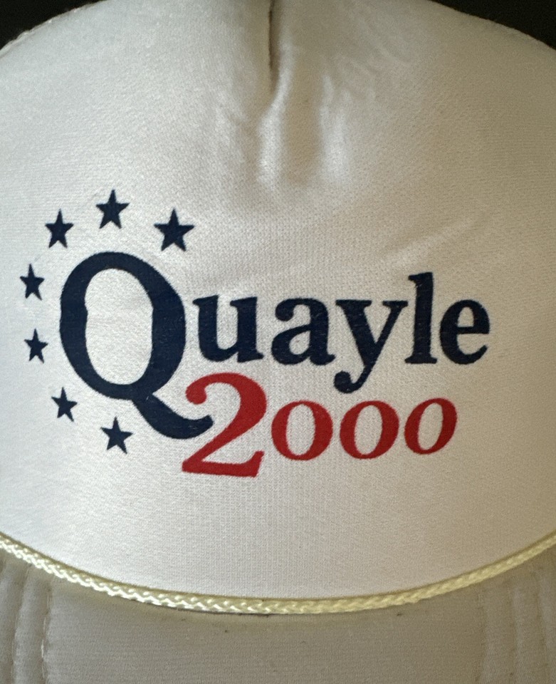 Dan Quayle Hat Cap Snap Back Adjustable Mens Mesh White 2000 ...