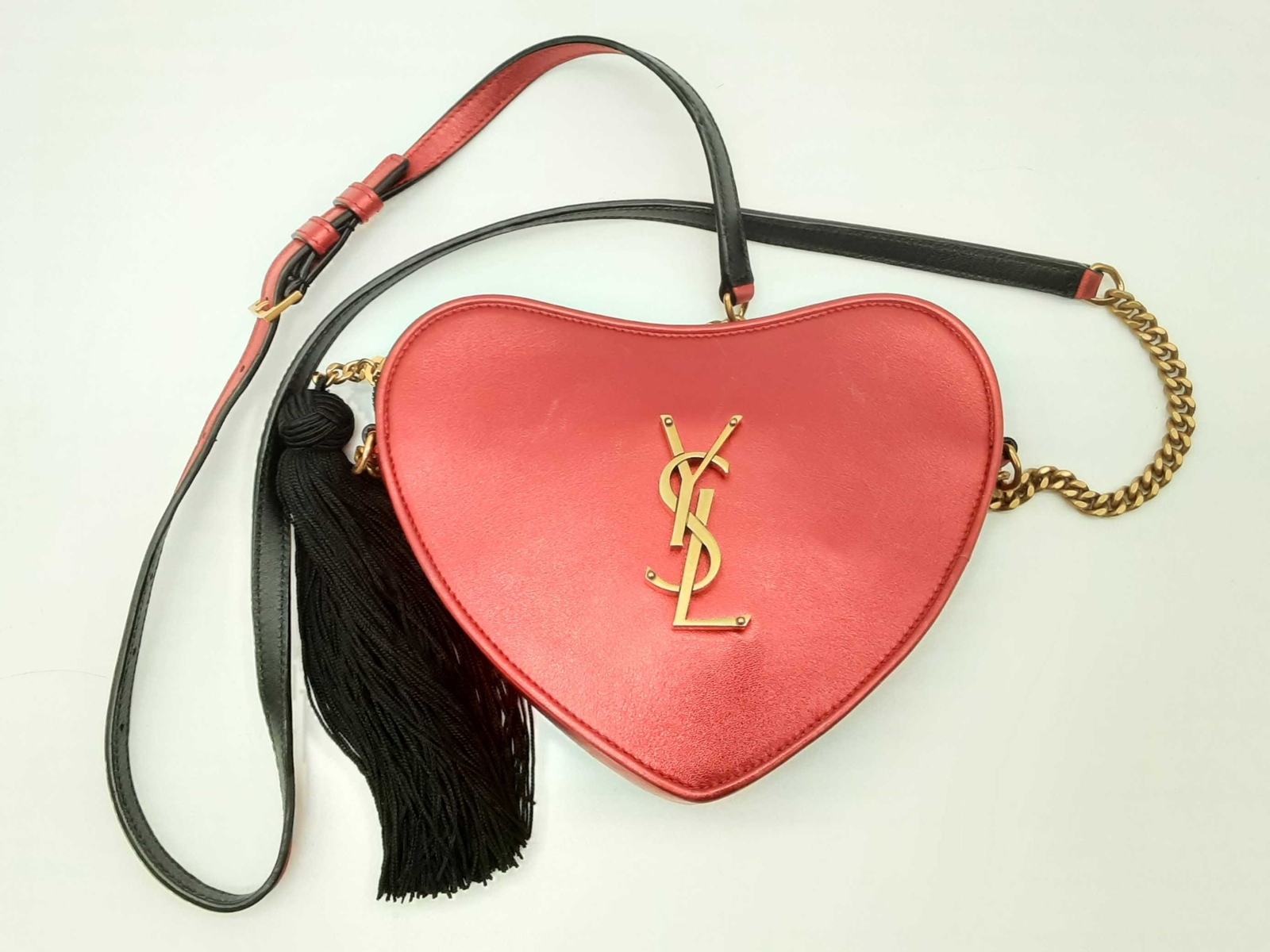 Ysl Metallic Calfskin Heart Mini Crossbody Lhexzde 14… - Gem