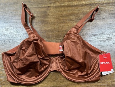Spanx Unlined Full Coverage Satin Bra 36DD Burnt Rust Seamless 30077R ...