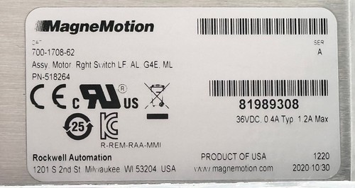 MagneMotion 700-1708-62 High Payload Right Switch PN-518264 | eBay